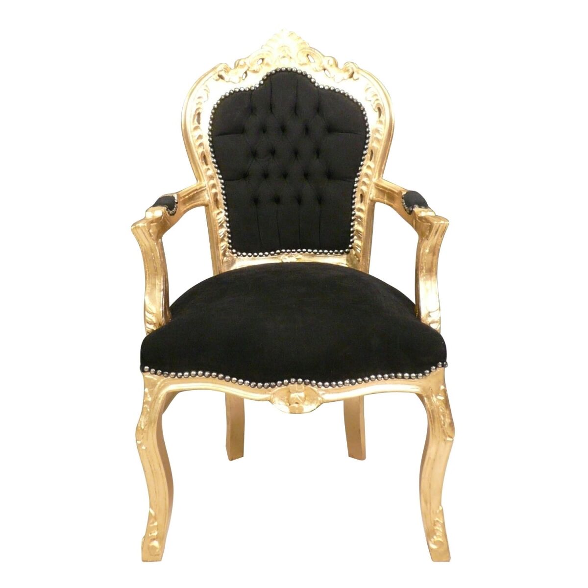 Fauteuil baroque noir et doré - Vente de meubles Baroques